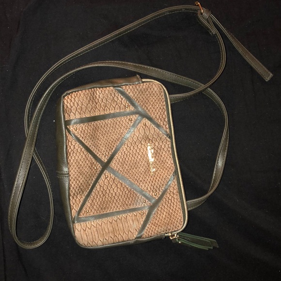 Stella & Max | Bags | Green And Faux Animal Skin Crossbody | Poshmark